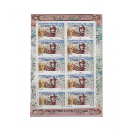 Feuillet 10 timbres Poste aérienne Henri Péquet neuf**. - Philantologie