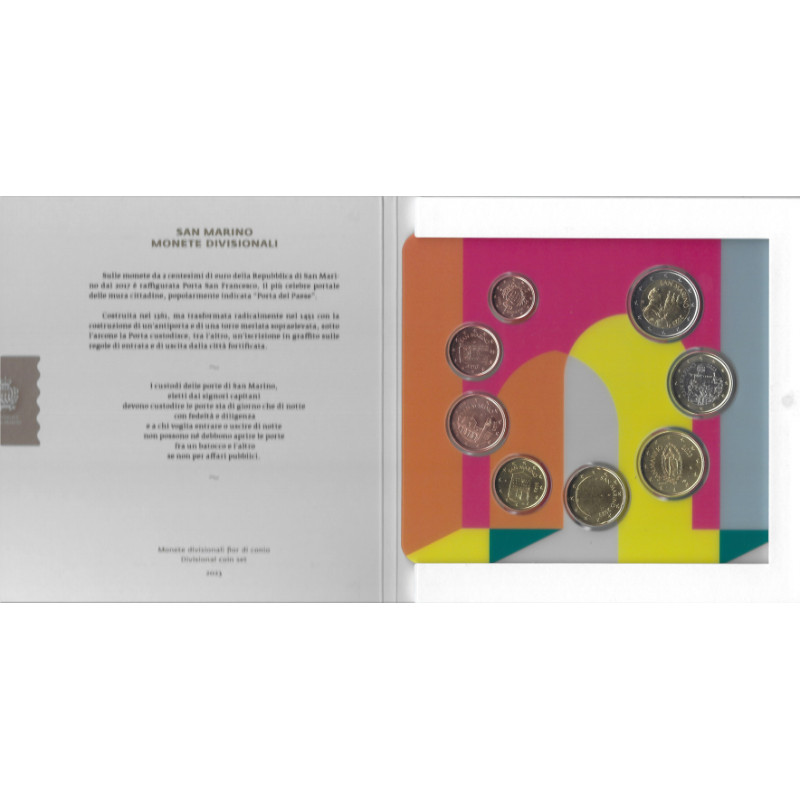 Coffret série monnaies euro Saint-Marin 2023 BU - 8 pièces. - Philantologie