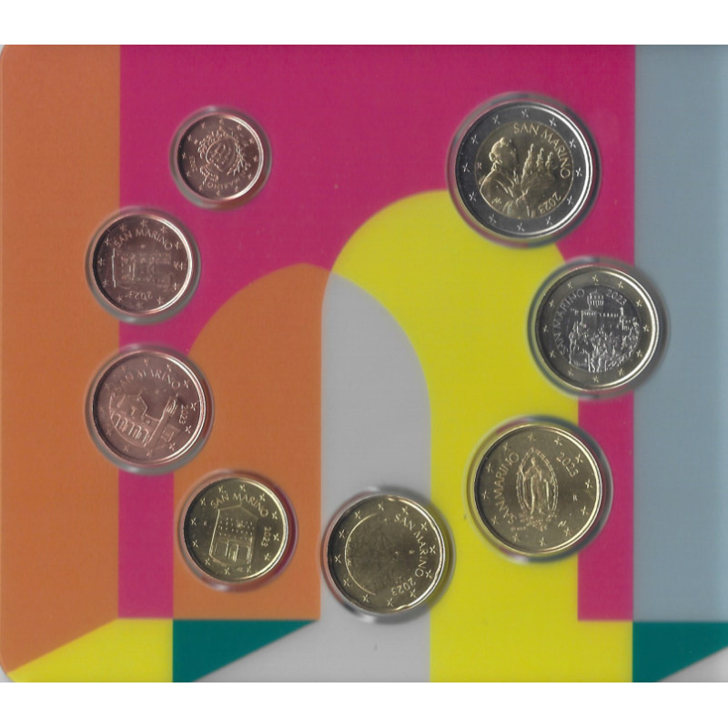Coffret série monnaies euro Saint-Marin 2023 BU - 8 pièces. - Philantologie