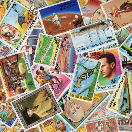 Haute Volta 50 timbres de collection tous différents. - Philantologie