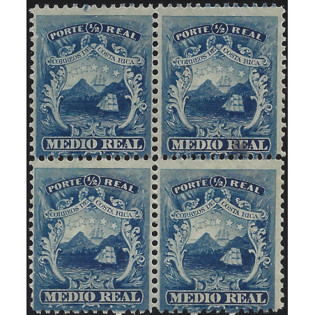 Costa Rica armoirie timbre N°1 bloc de 4 neuf**. - Philantologie