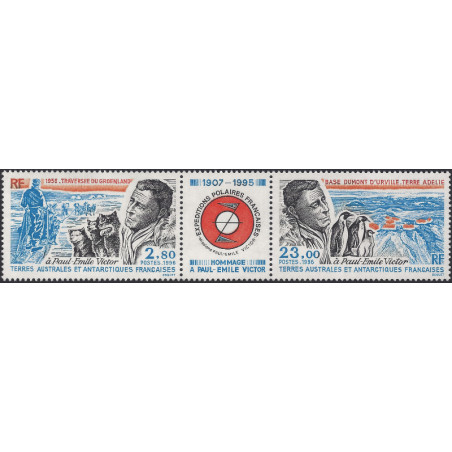 Hommage à Paul-Emile Victor timbres T.A.A.F. triptyque N°212A neuf ...