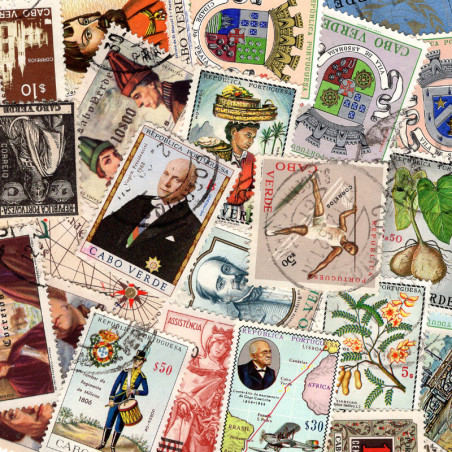 Cap-Vert 25 timbres de collection tous différents. - Philantologie