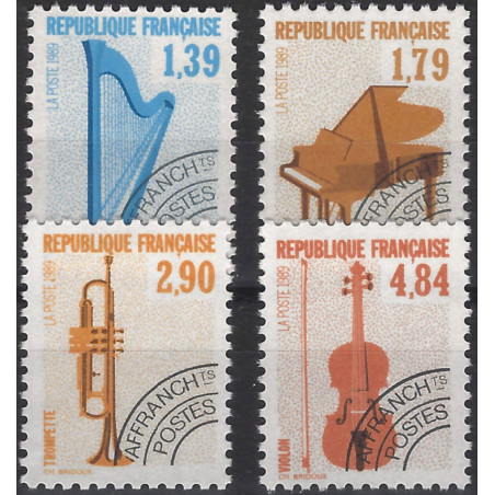 Instruments de musique timbres préoblitérés N°202-205 série neuf ...