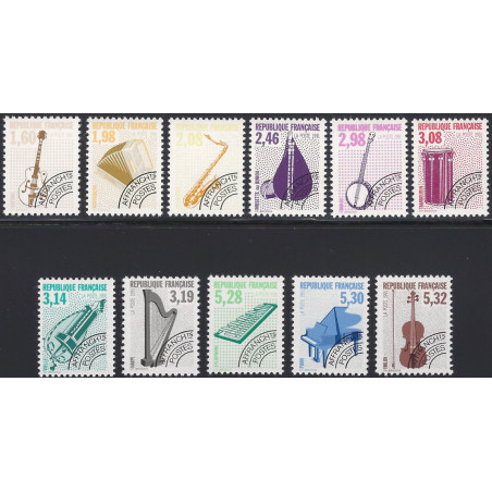 Instruments de musique timbres préoblitérés N°213-223 série neuf ...