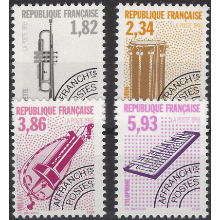 Instruments de musique timbres préoblitérés N°228-231 série neuf ...