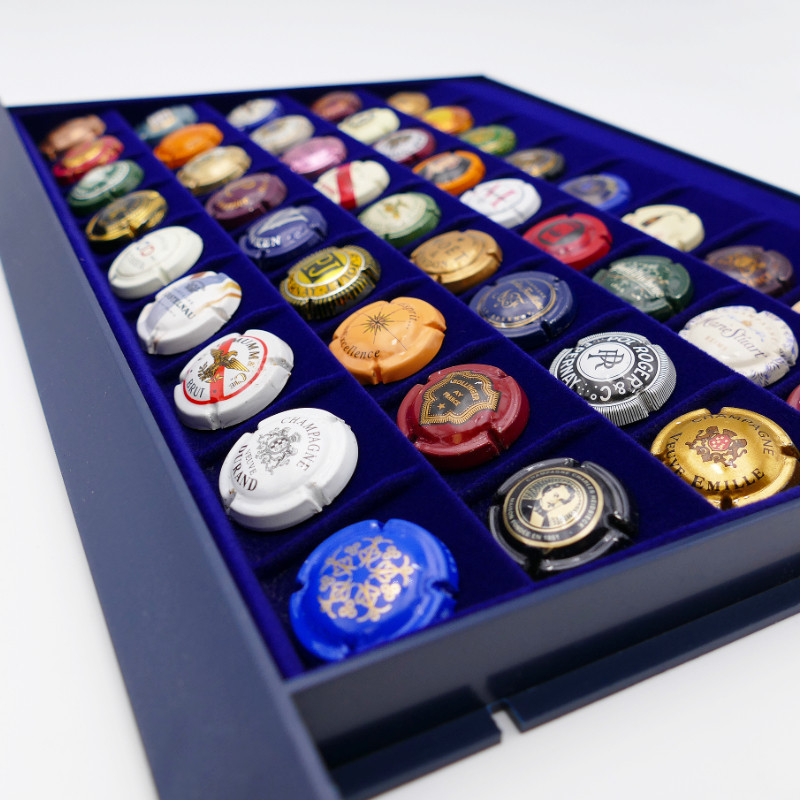 Coffret prestige pour présentation en relief 50 capsules de champagne ...