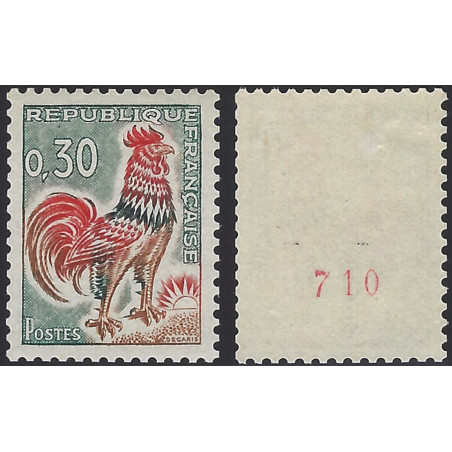Coq de Decaris timbre N°1331Ac issu de roulette neuf**. - Philantologie