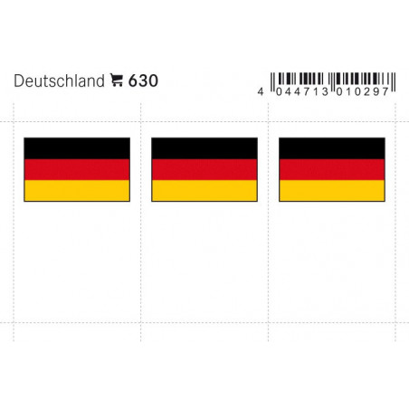 Feuillet de drapeaux Allemagne en couleurs pour reliures. - Philantologie