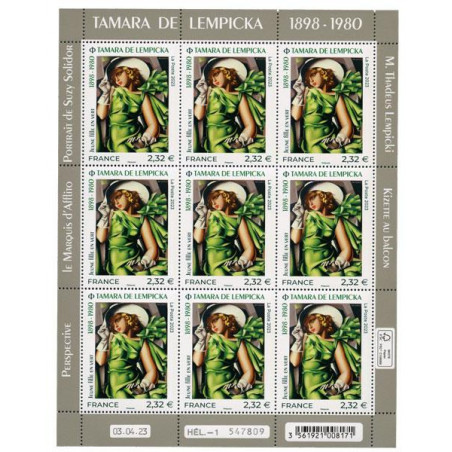 Timbre Jeune fille en vert en feuillet de France N°F98 neuf ...