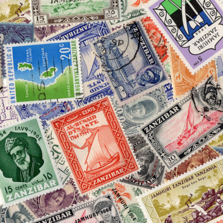 Zanzibar 10 timbres de collection tous différents. - Philantologie