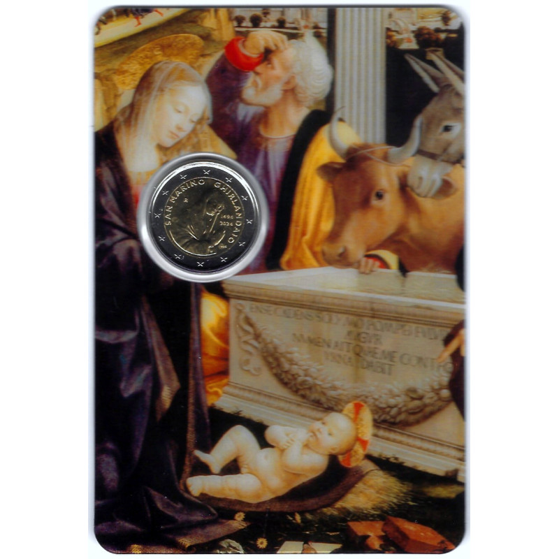 2 euros commémorative Saint Marin 2024 - Domenico Ghirlandaio en coffret BU. - Philantologie