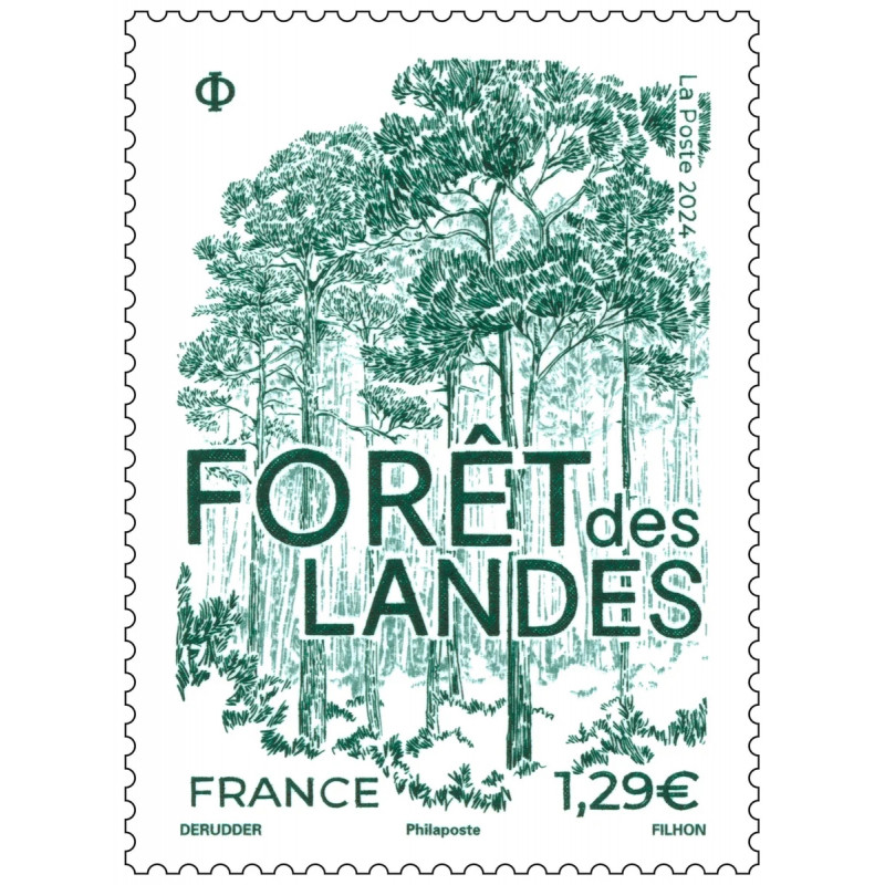 Timbre Forêt des Landes en feuillet de France N°F151 neuf ...