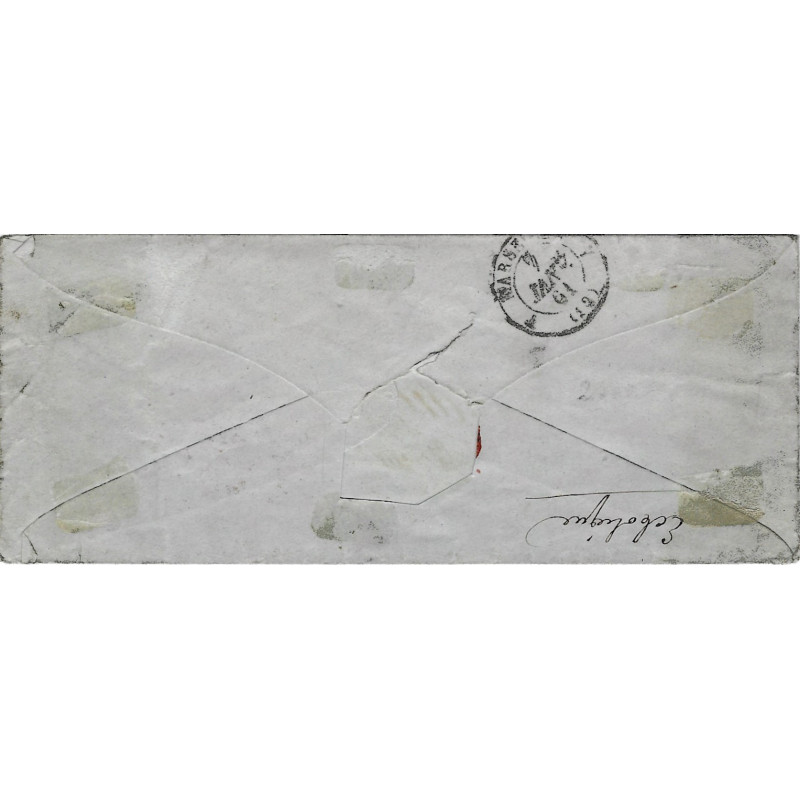 Cachet à date Hydaspe (Inde) sur pli paquebot de la méditerrané pour ...