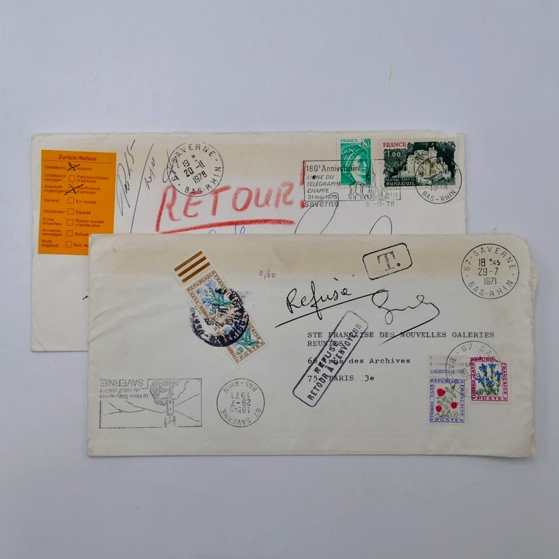 France lot de 100 lettres taxées du 20ème siècle. - Philantologie