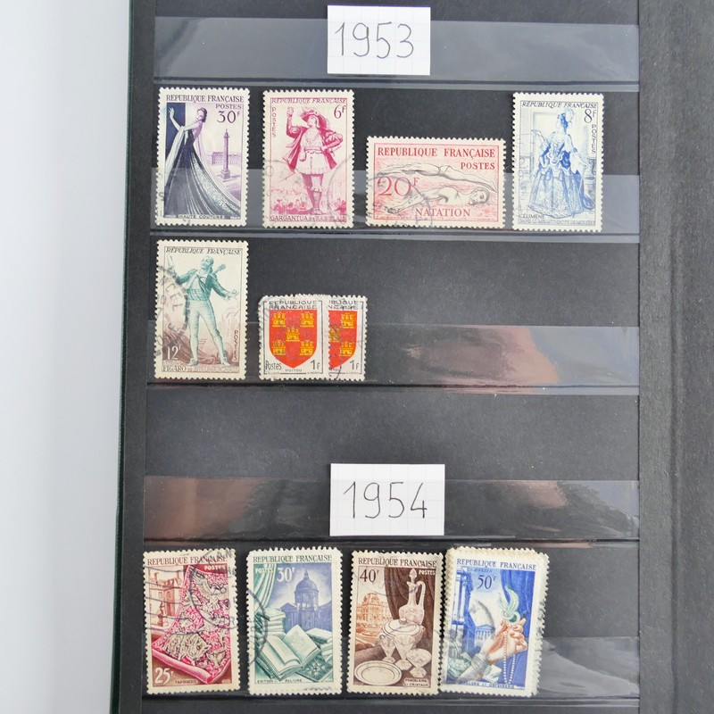 Lot de timbres de France 1892-2014 oblitérés en 6 albums. - Philantologie