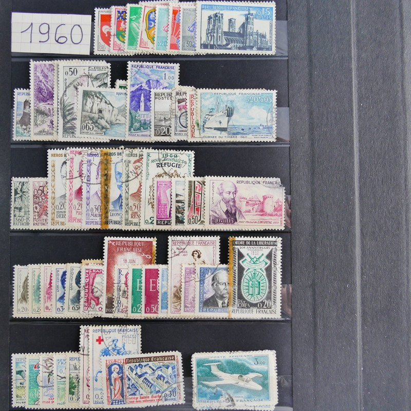 Lot de timbres de France 1892-2014 oblitérés en 6 albums. - Philantologie