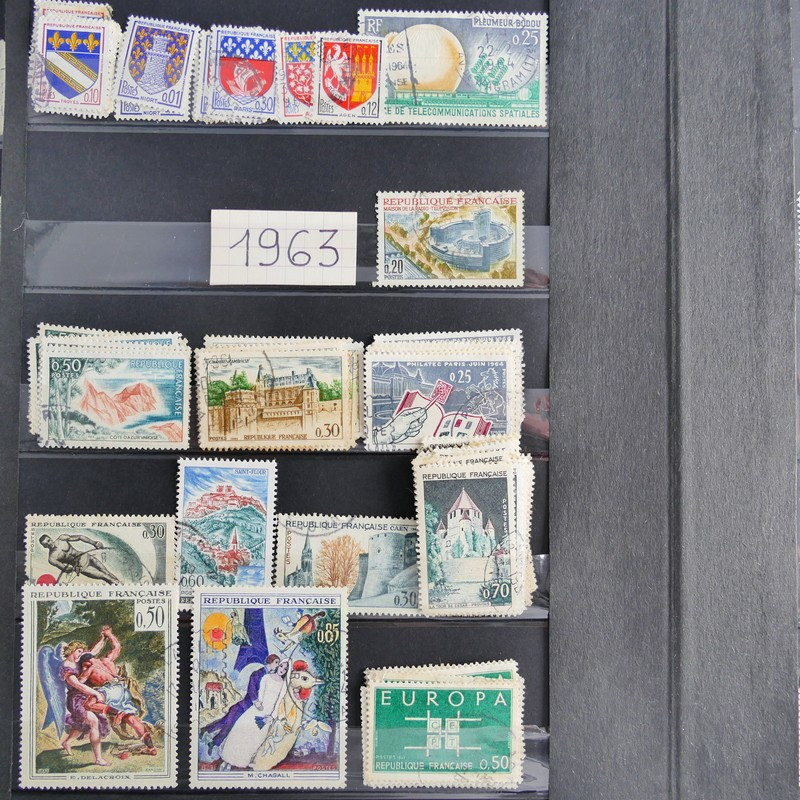 Lot de timbres de France 1892-2014 oblitérés en 6 albums. - Philantologie