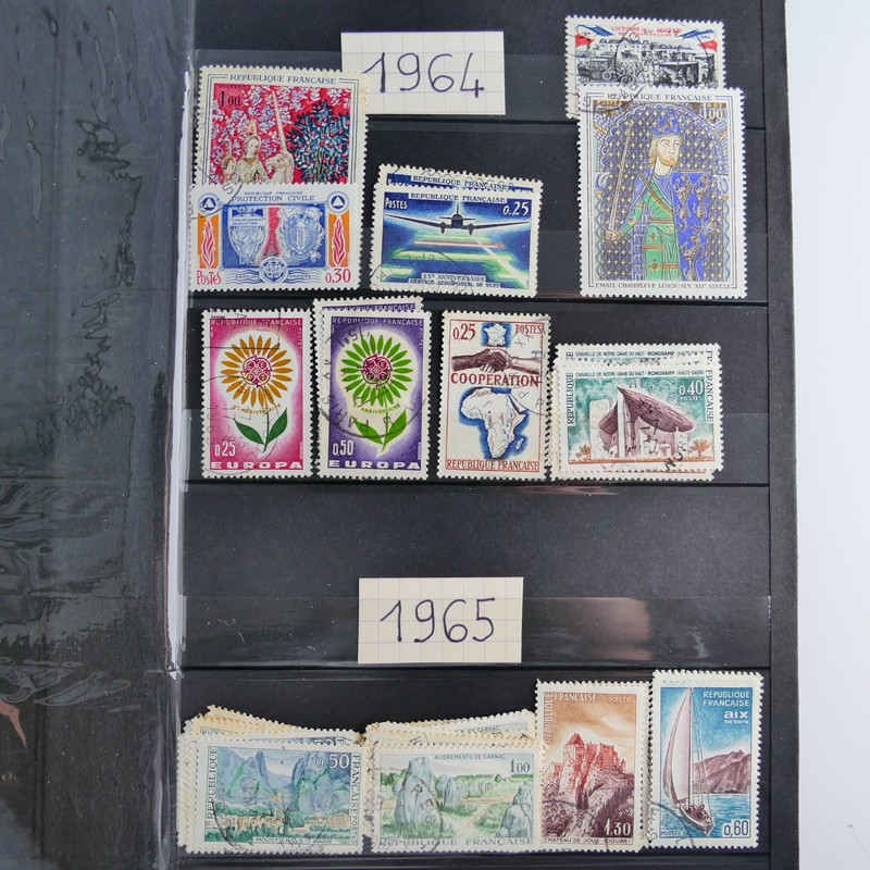 Lot de timbres de France 1892-2014 oblitérés en 6 albums. - Philantologie