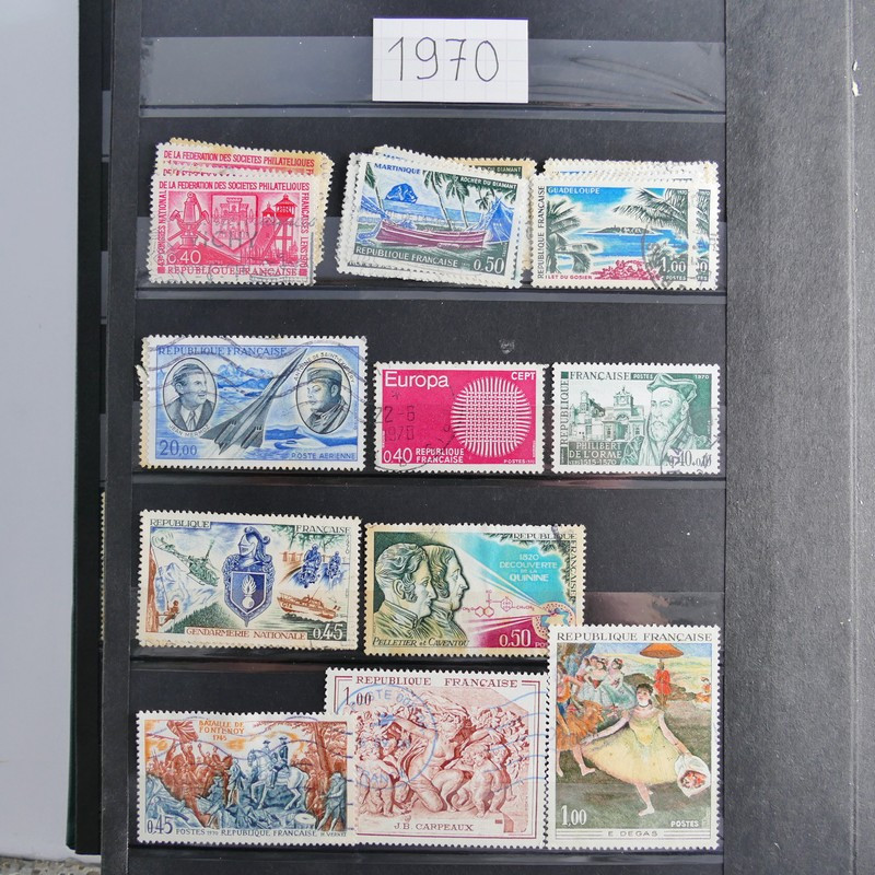 Lot de timbres de France 1892-2014 oblitérés en 6 albums. - Philantologie
