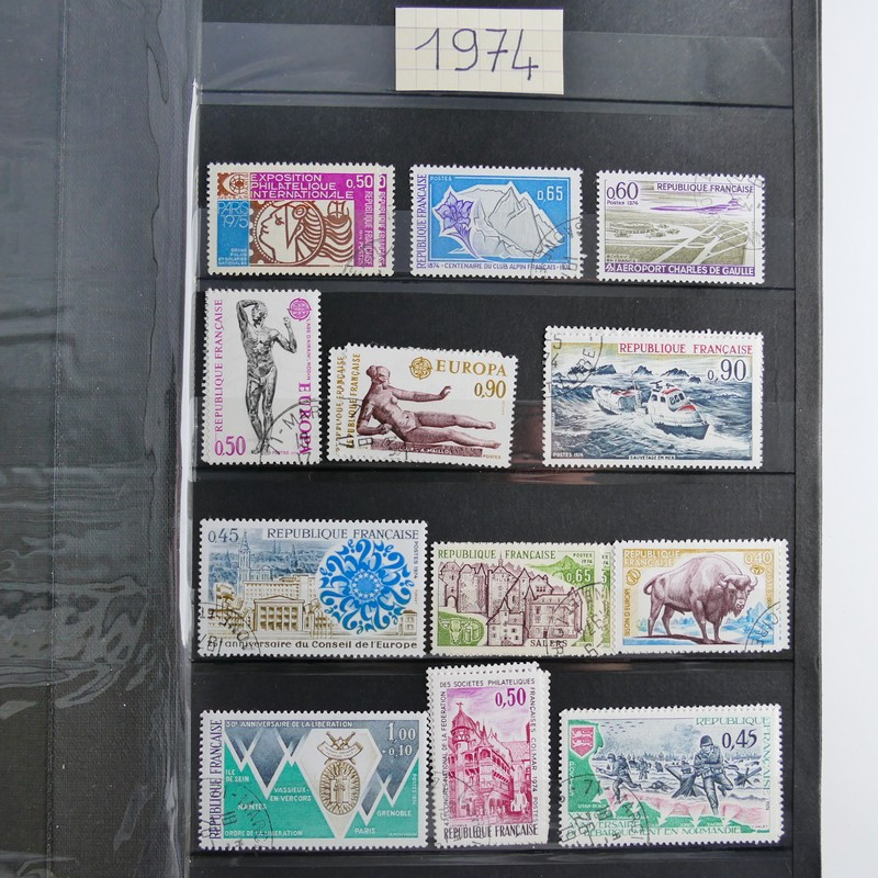 Lot de timbres de France 1892-2014 oblitérés en 6 albums. - Philantologie