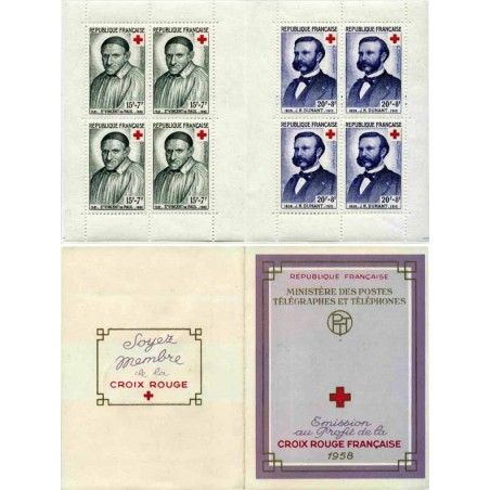 Carnet de timbres Croix-Rouge 1958 neuf**. - Philantologie